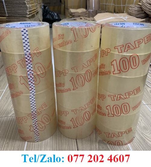 BĂNG KEO TRONG GIÁ RẺ, 100YARD, 200YARD ĐỘ DÍNH 50MIC CHUẨN